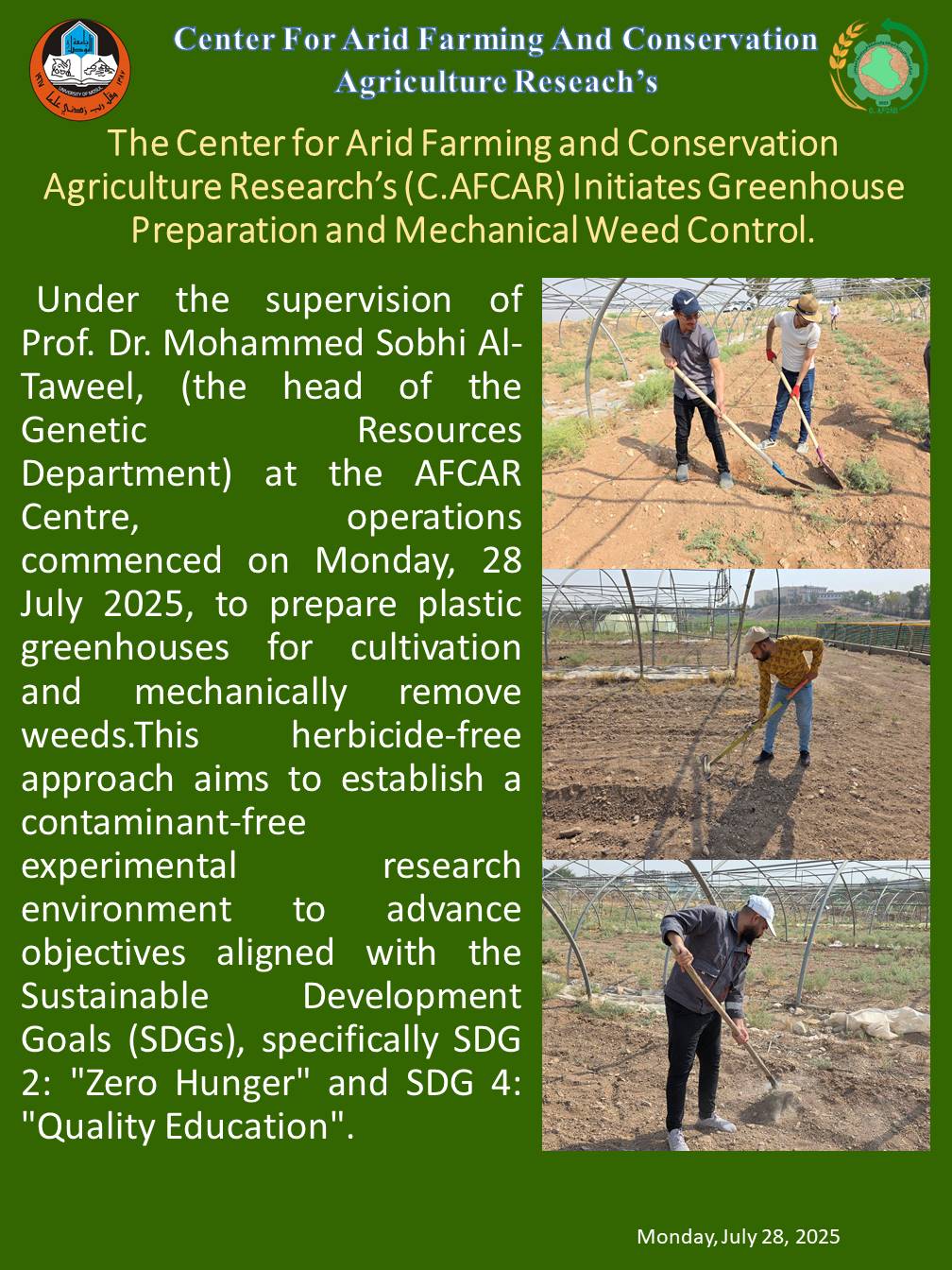 The Center for Arid Farming and Conservation Agriculture Research’s (C ...