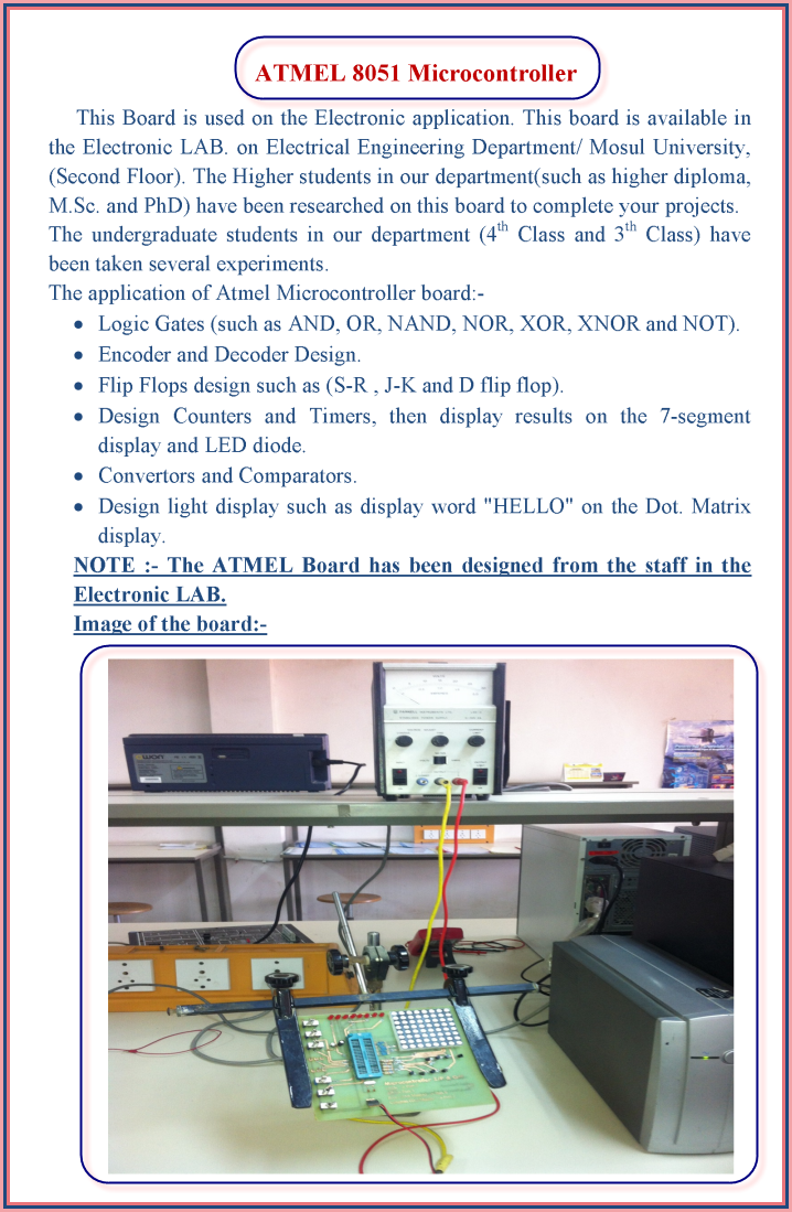 Department of Electrical Engineering/ATMEL 8051 Microcontroller ...